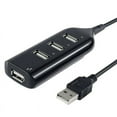 Black USB 2.0 Hi-Speed 4-Port Splitter Hub For PC Notebook High Speed ...