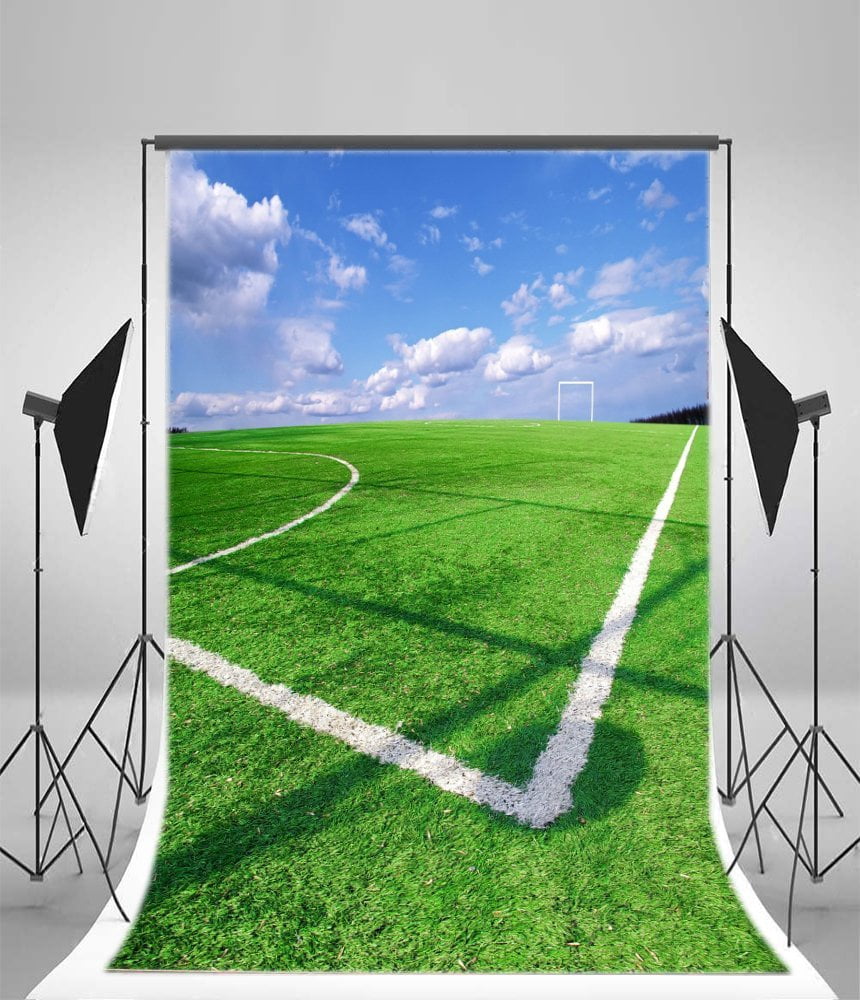 MOHome Photography Backdrop 5x7ft Grass Land Football Field Blue Sky ...