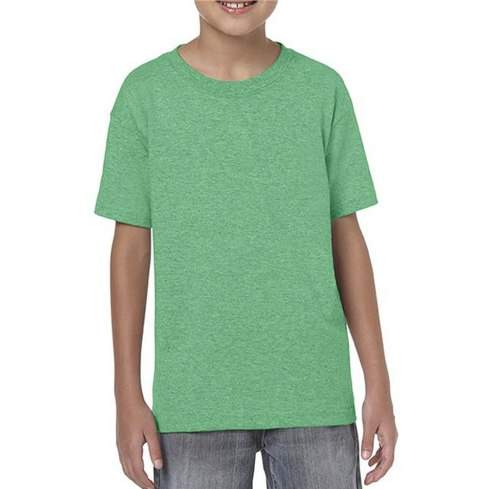 Gildan - Gildan G64500B-Heather Irish Green-S Softstyle Youth Tee ...