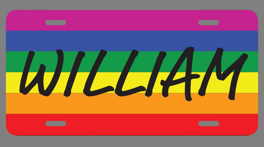 William Name Pride Flag Style License Plate Tag Vanity Novelty Metal ...