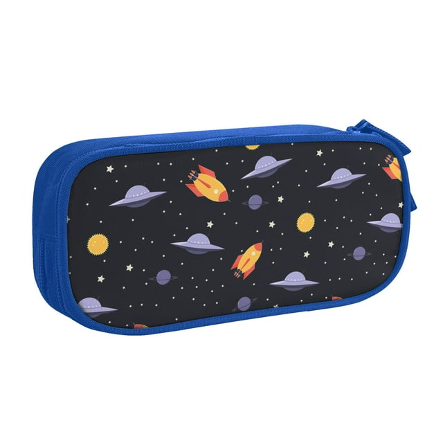 TEQUAN Large Capacity Pencil Case, Ufos Planets Stars Pattern Pencil ...