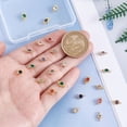24Pcs 12 Colors Brass Cubic Zirconia Flat Round Connector Charms Rack ...