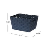 Mainstays Medium Navy Nylon Storage Basket Set with Handles, 2-Piece ...