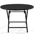 Bowery Hill Round Wicker Foldable Patio Dining Table - Walmart.com