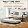 2-in-1 Metal Twin Daybed Frame with Metal Slat Support 3-Sided ...