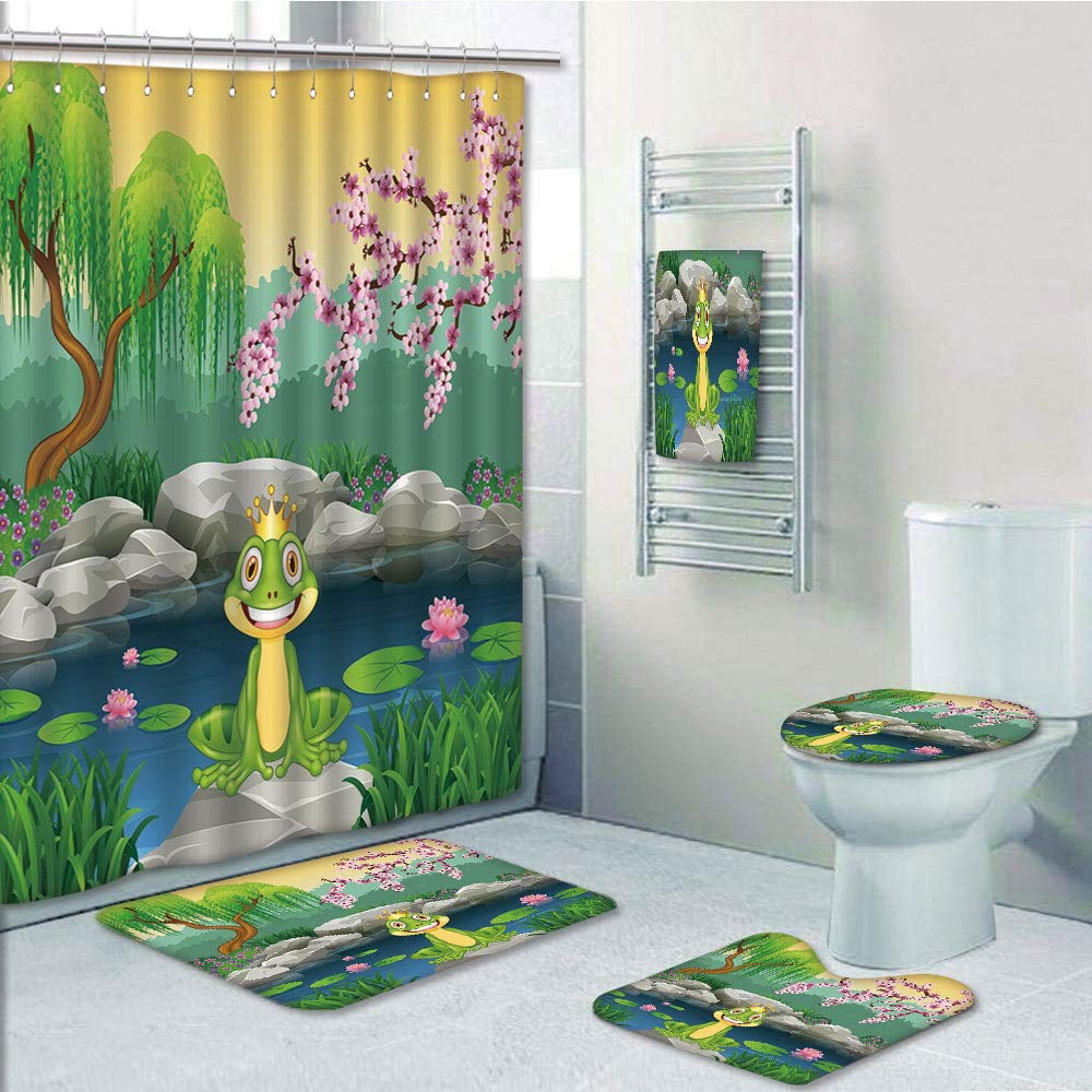 PRTAU King Fairytale Inspired Cute Little Frog Prince Near Lake on Moss ...
