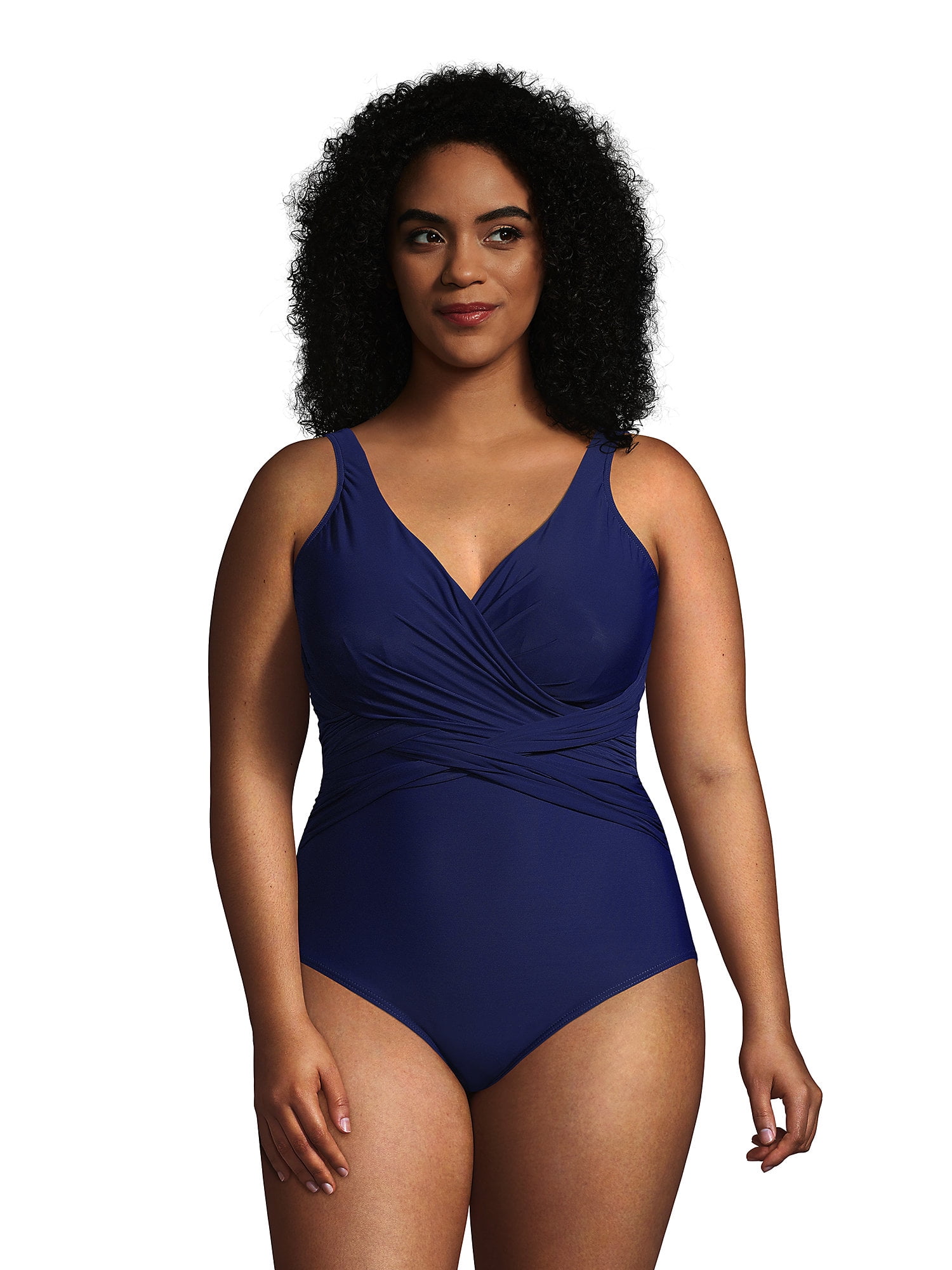 Lands End Womens Plus Size Slendersuit Tummy Control Chlorine