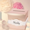 Rose Gold Card Box with Foil Satin Ribbon & Cards Label. A Large Card ...