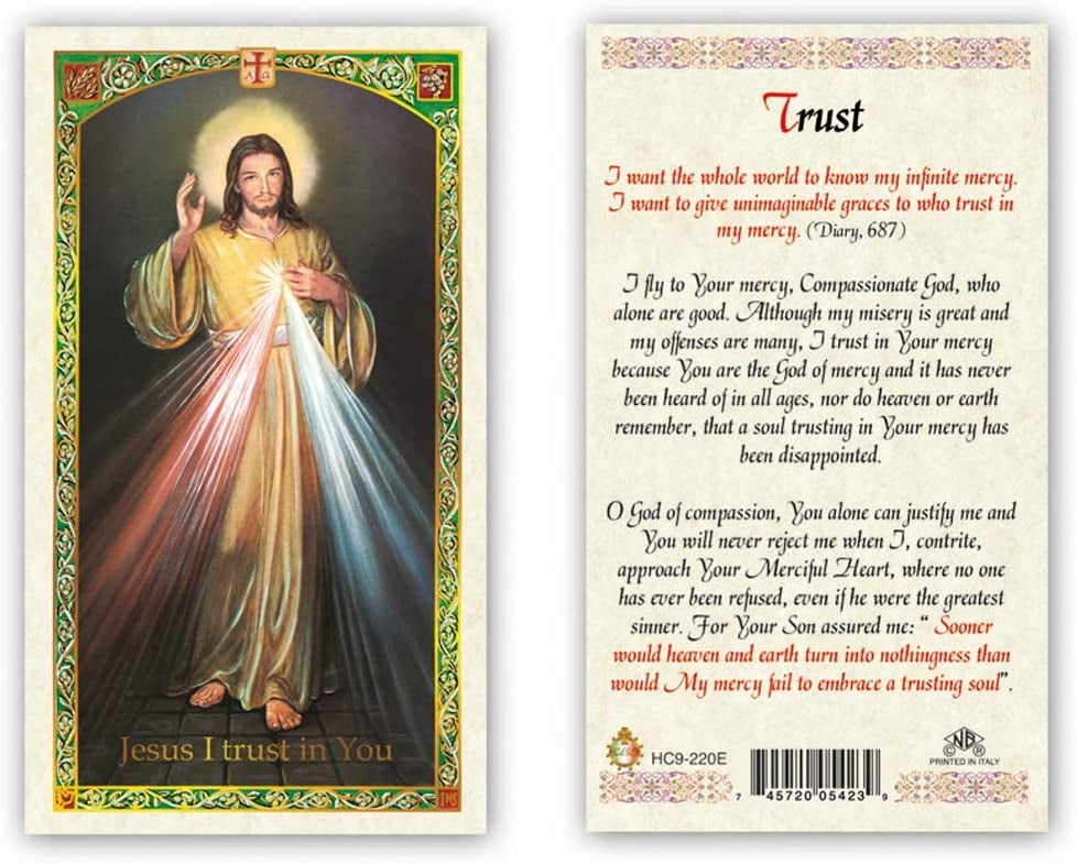 Divine Mercy Trust Laminated Prayer Cards - Pack of 25 - Walmart.com