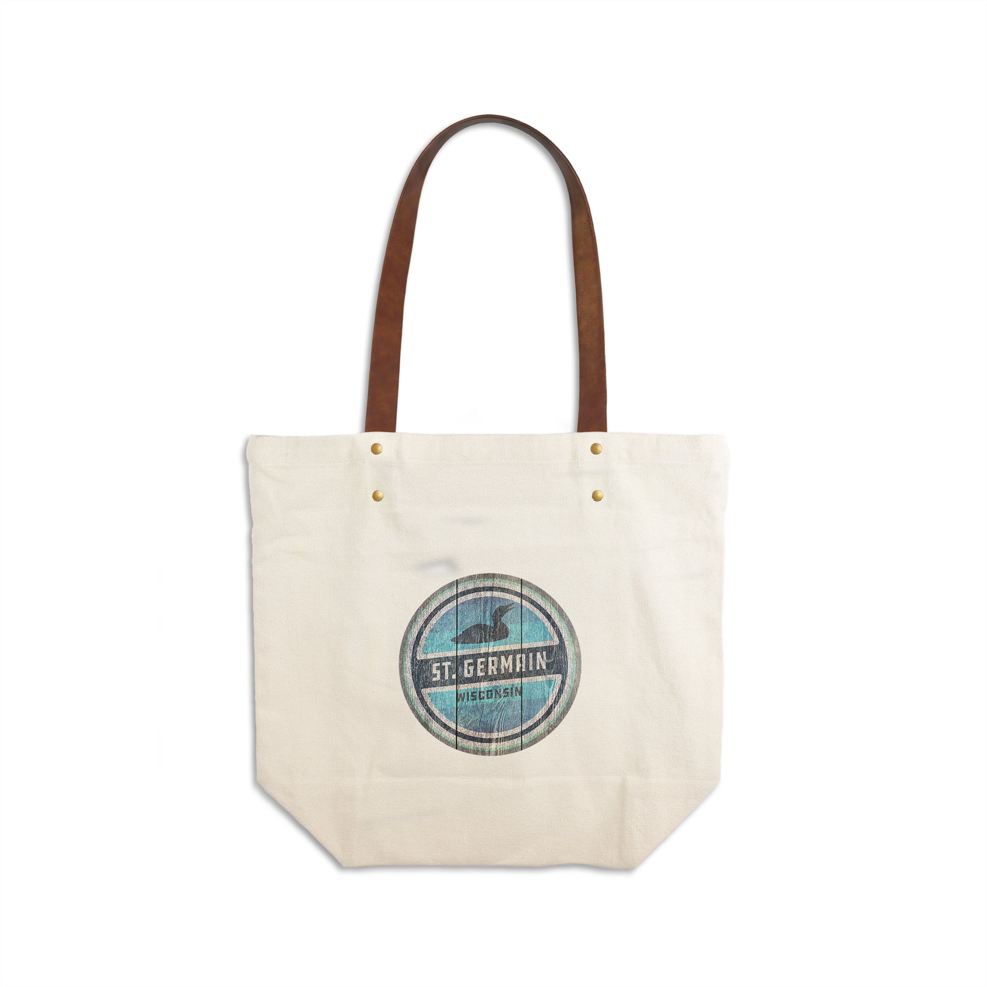 St Germain, Wisconsin, Rustic Loon, Contour (Canvas Deluxe Tote Bag ...