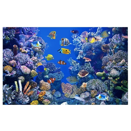 Innovative Underwater World Pattern Fish Tank Sticker Aquarium ...