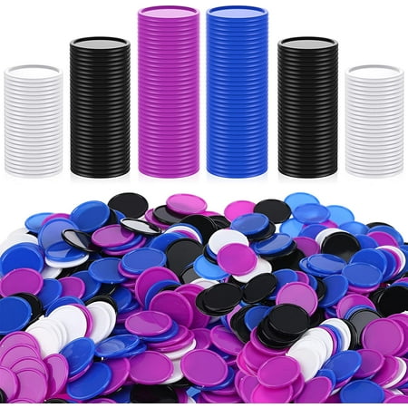 Xizioo 400 Pieces Plastic Poker Chips 4 Colors 1 Inch Small Learning ...