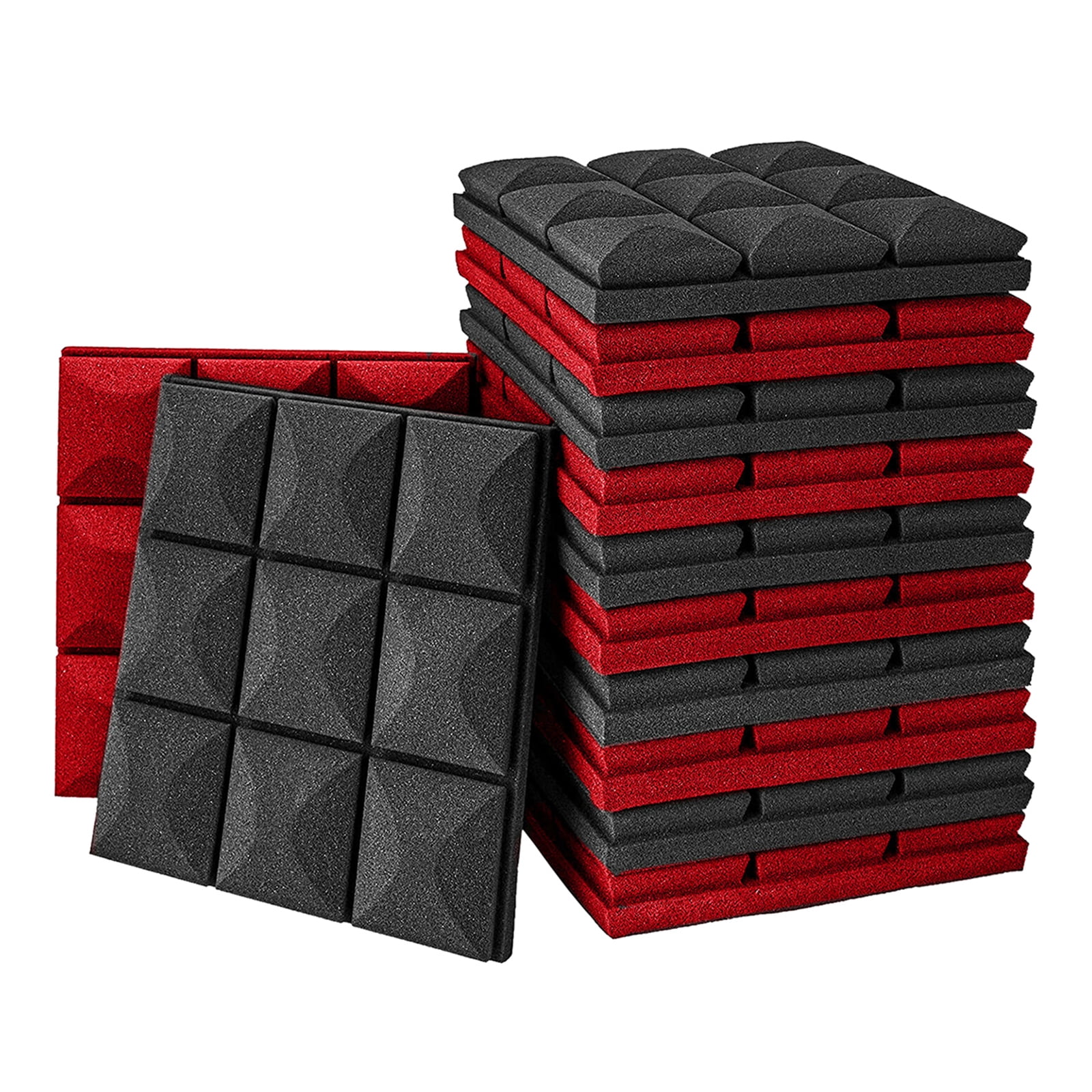 Click here for Lipstore 12pcs Acoustic Foam Panels  Black And Red... prices