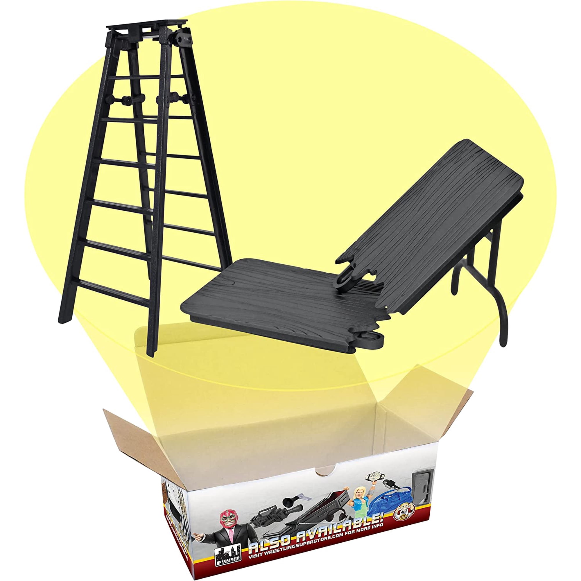 Click here for Salafire Black Table & Ladder Set For Wrestling Ac... prices
