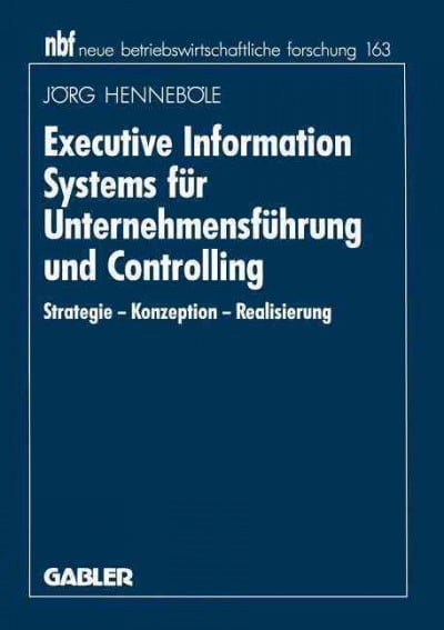 Pre-Owned Neue Betriebswirtschaftliche Forschung (Nbf): Executive Information Systems Für ...