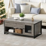 DWVO Farmhouse Lift Top Coffee Table with Hidden Compartment Storage ...