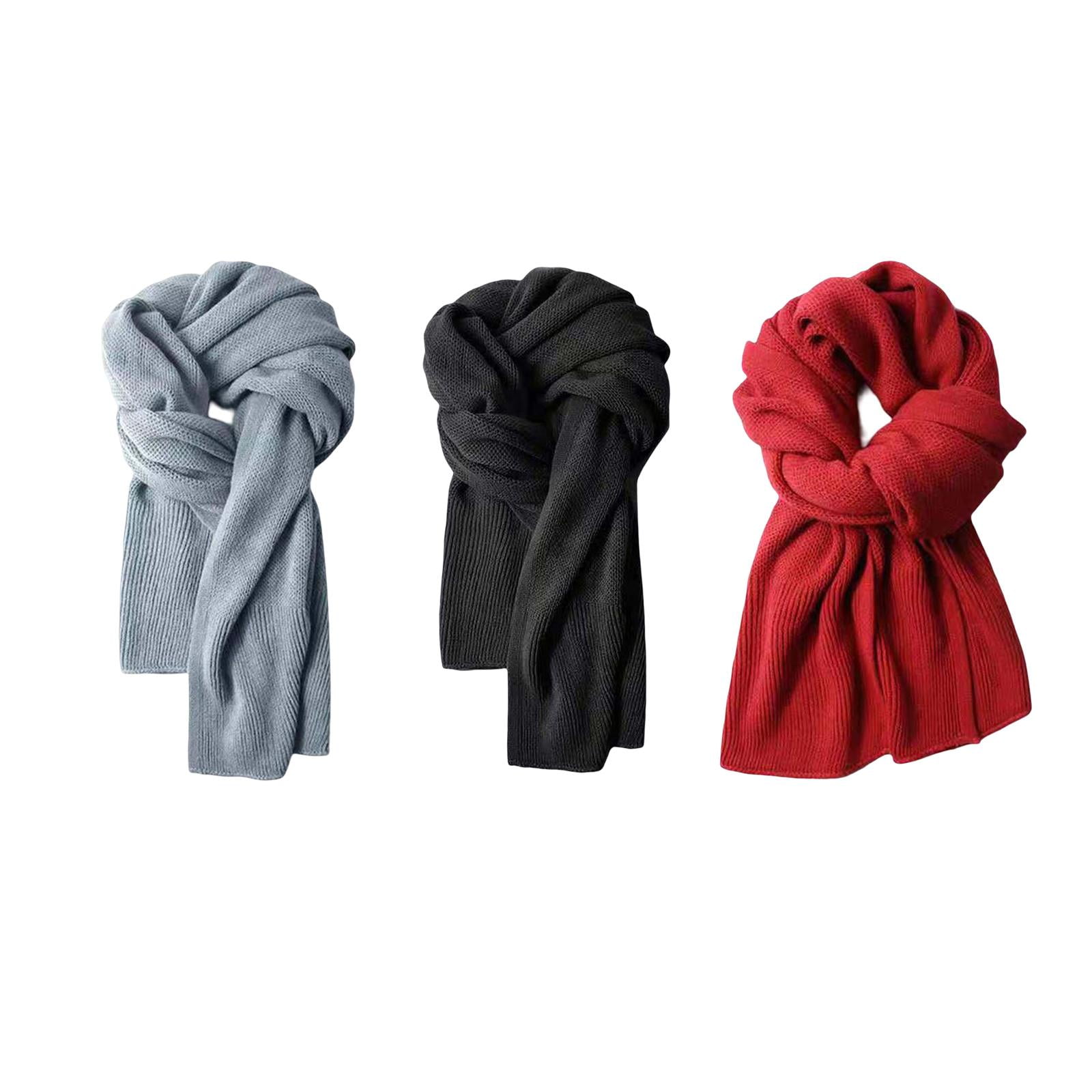 3x Pure Color Winter Scarf Fashion Comfortable Warm Scarf for Travel ...