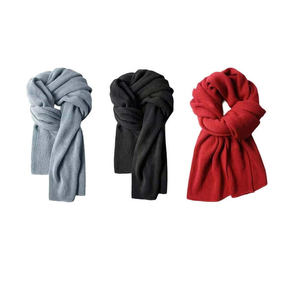 3x Pure Color Winter Scarf Fashion Comfortable Warm Scarf for Travel ...