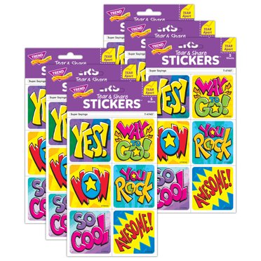 2PK TREND Stinky Stickers Variety Pack, Positive Words, Assorted Colors ...