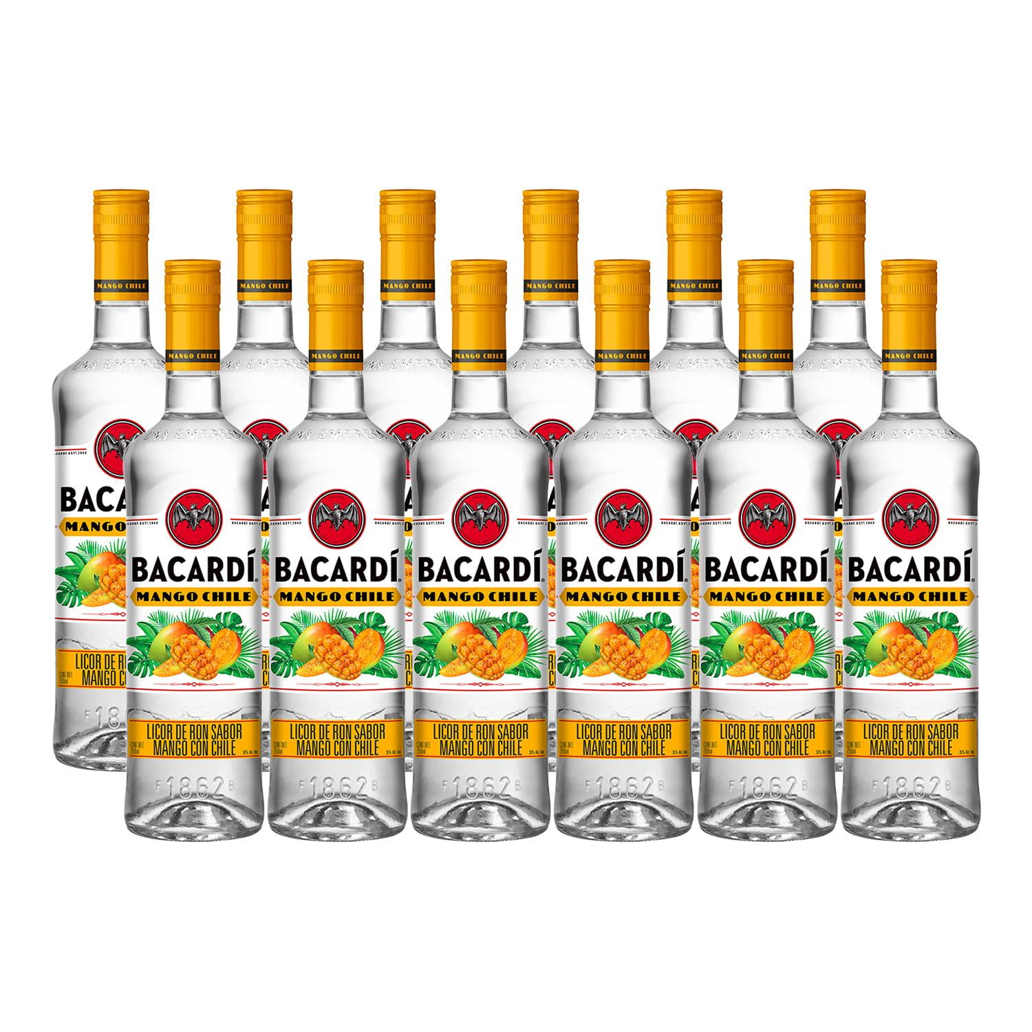 Pack de 12 Licor de Ron Bacardí Mango Chile 750 ml | Bodega Aurrera en ...