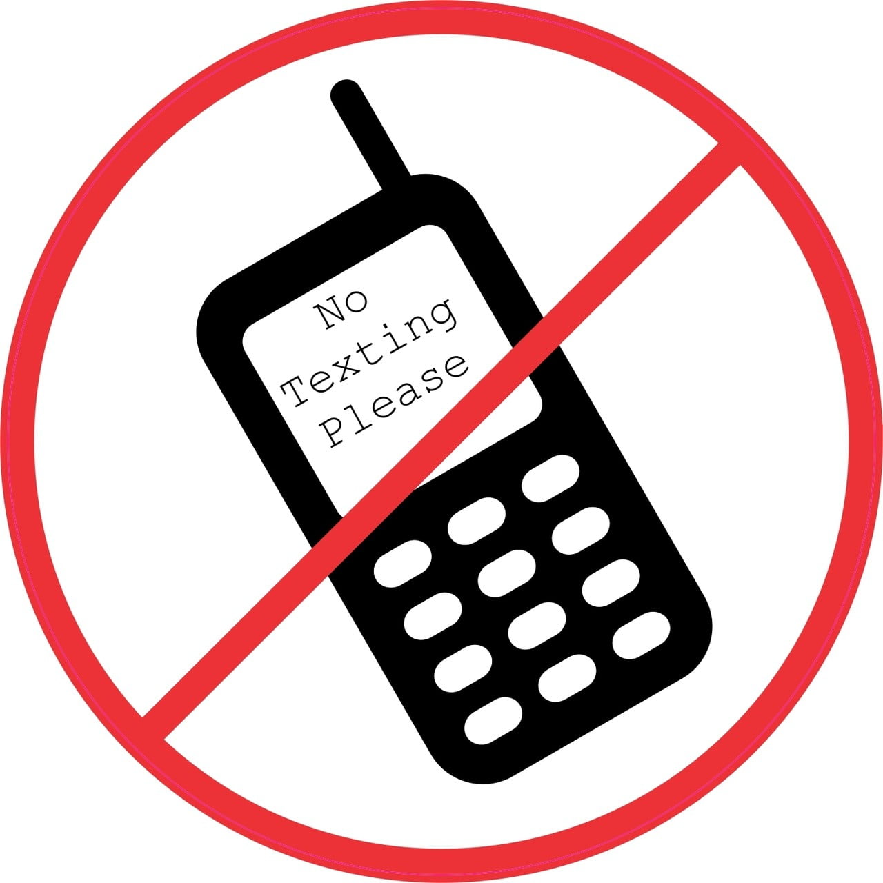 4.75in x 4.75in No Texting Please Sign Bumper Sticker Decal Vinyl ...