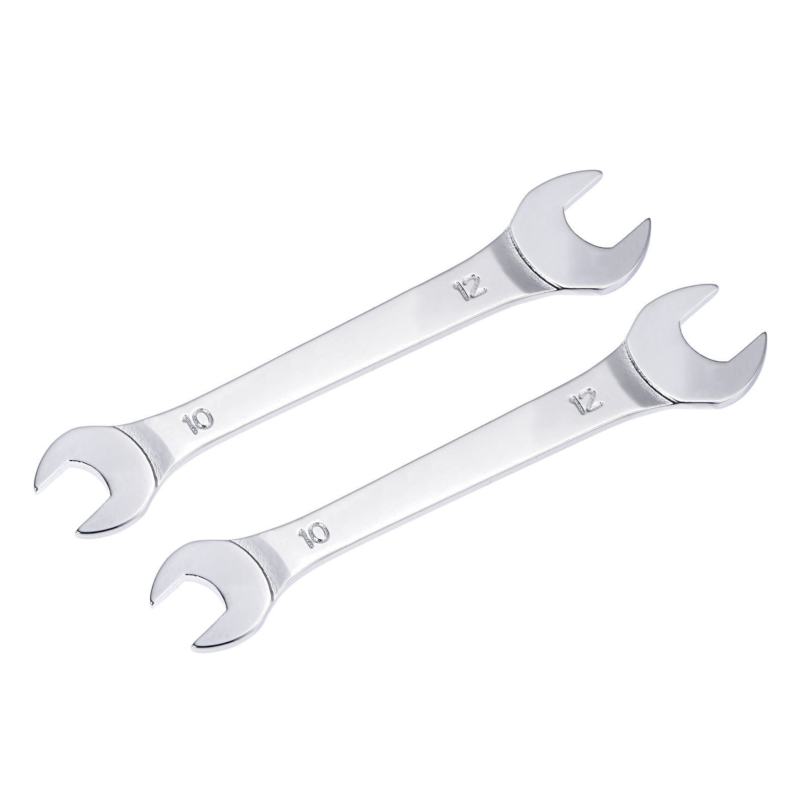 Uxcell Thin Open End Wrench, 10mm x 12mm Metric Mirror-Chrome Plated ...