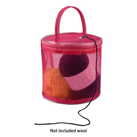 Round Mesh Crochet Organizer Sewing Accessories Yarn Storage Bag ...