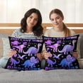 Cartoon Purple Dinosaurs Pillow Covers Set of 2, Just A Boy Who Loves ...