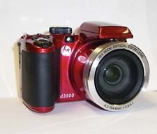 HP D3500 14MP, 36X Optical Zoom Digital Camera Red - B - Walmart.com