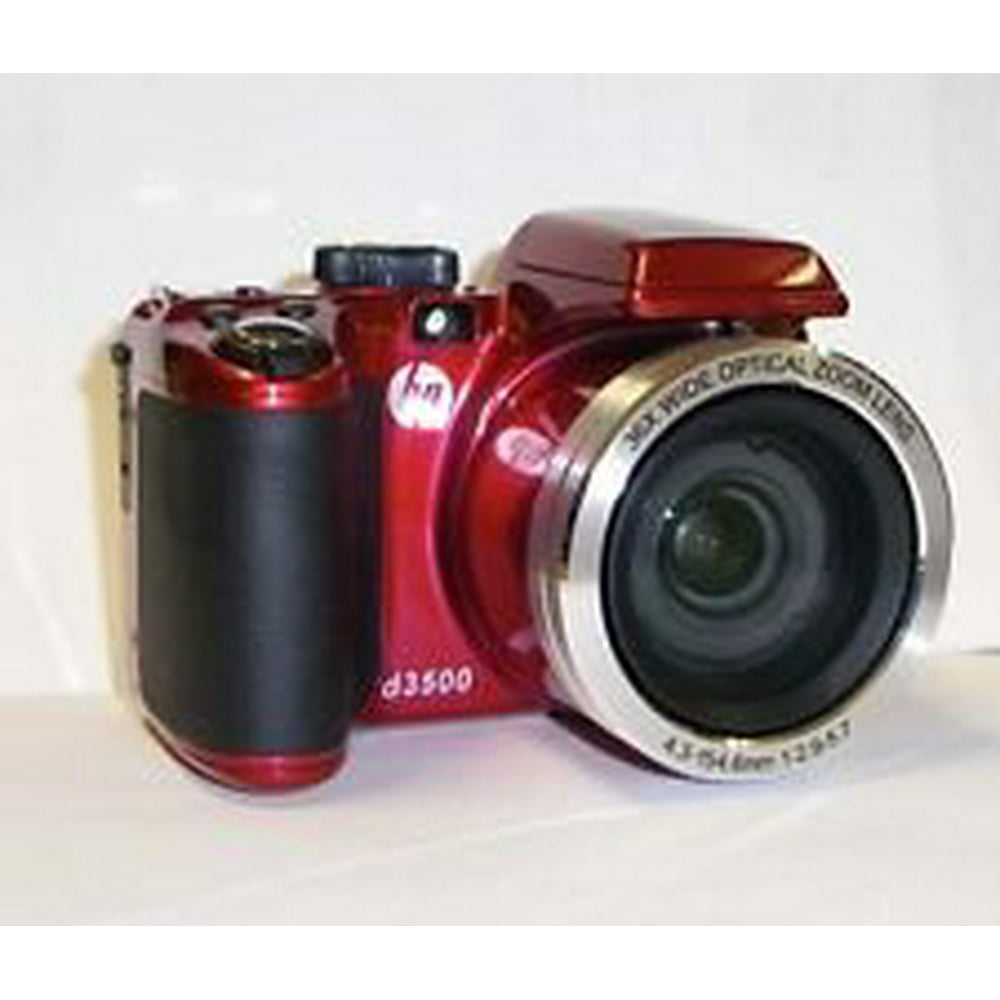 HP D3500 14MP, 36X Optical Zoom Digital Camera Red - B - Walmart.com ...