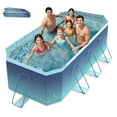 PUEDO Foldable Swimming Pool, Large Non-inflatable Adults Kids Outdoor ...