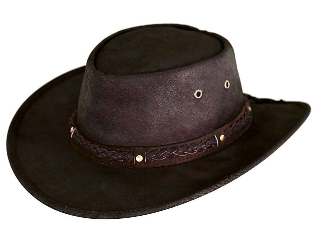 Outback Trading Hat Mens Ironbark Leather Vintage Braid Chocolate 1377 ...