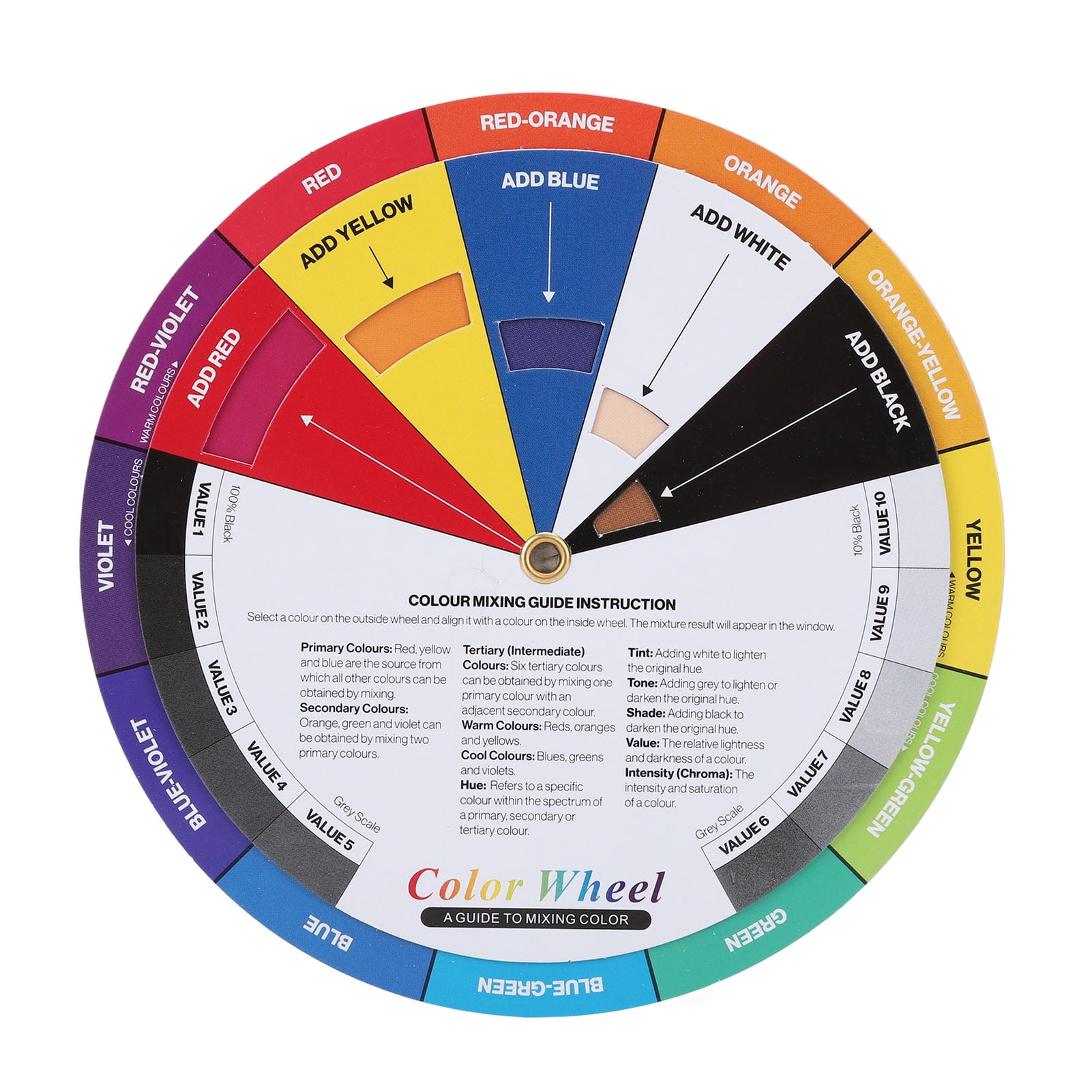 Pieces Color Wheel Paint Mixing Learning Guide Art Class Teaching Tool pieces-color-wheel-paint-mixing-learning-guide-art-class-teaching-tool