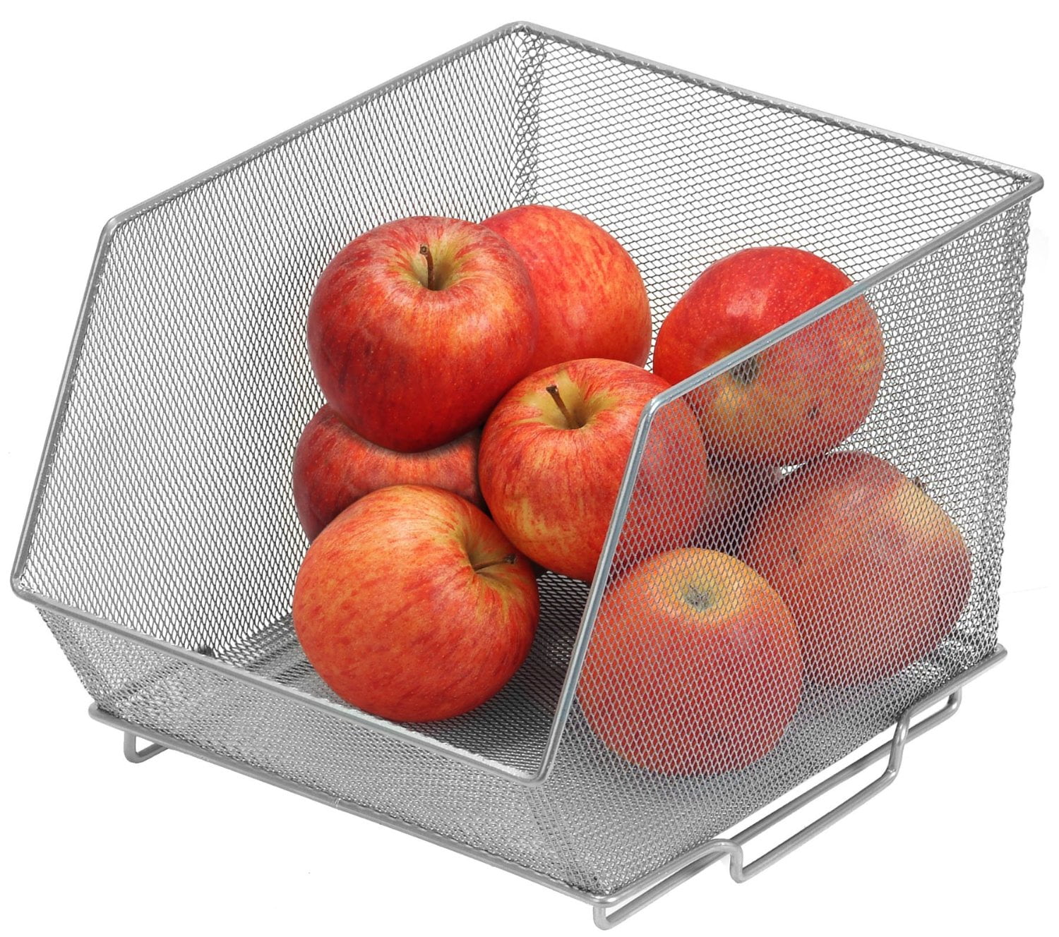 YBM Home Silver Mesh Stacking Bin for Storage, 8.5x10x8 - Walmart.com