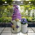 Garden Grace Lavender Gnome Figurine, 10" Purple Home Decor Statue with ...
