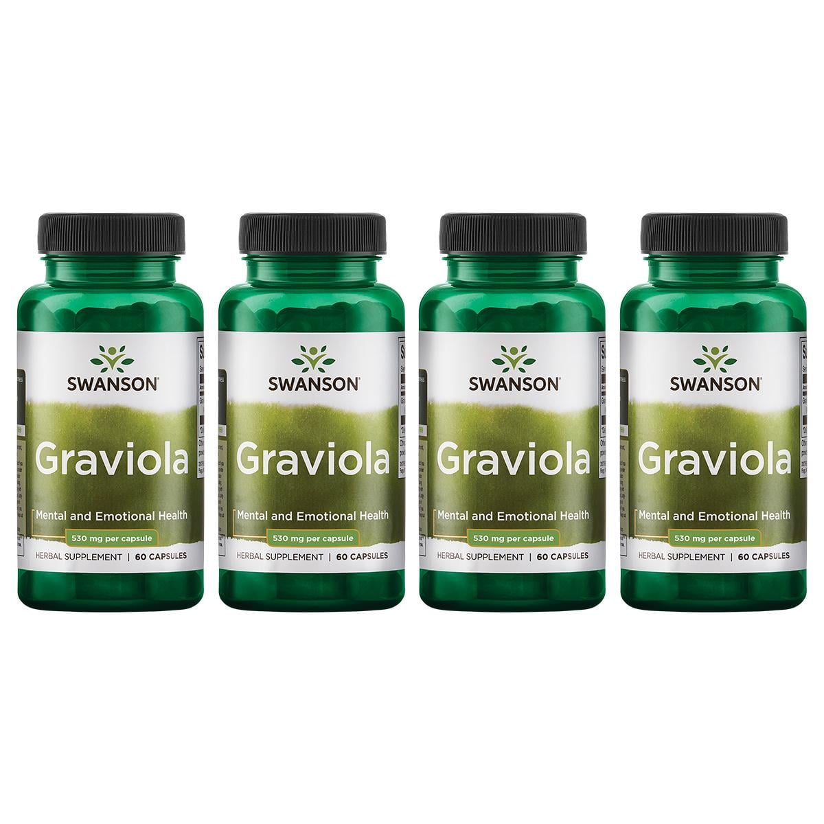 Swanson Graviola 530 mg 60 Caps 4 Pack - Walmart.com