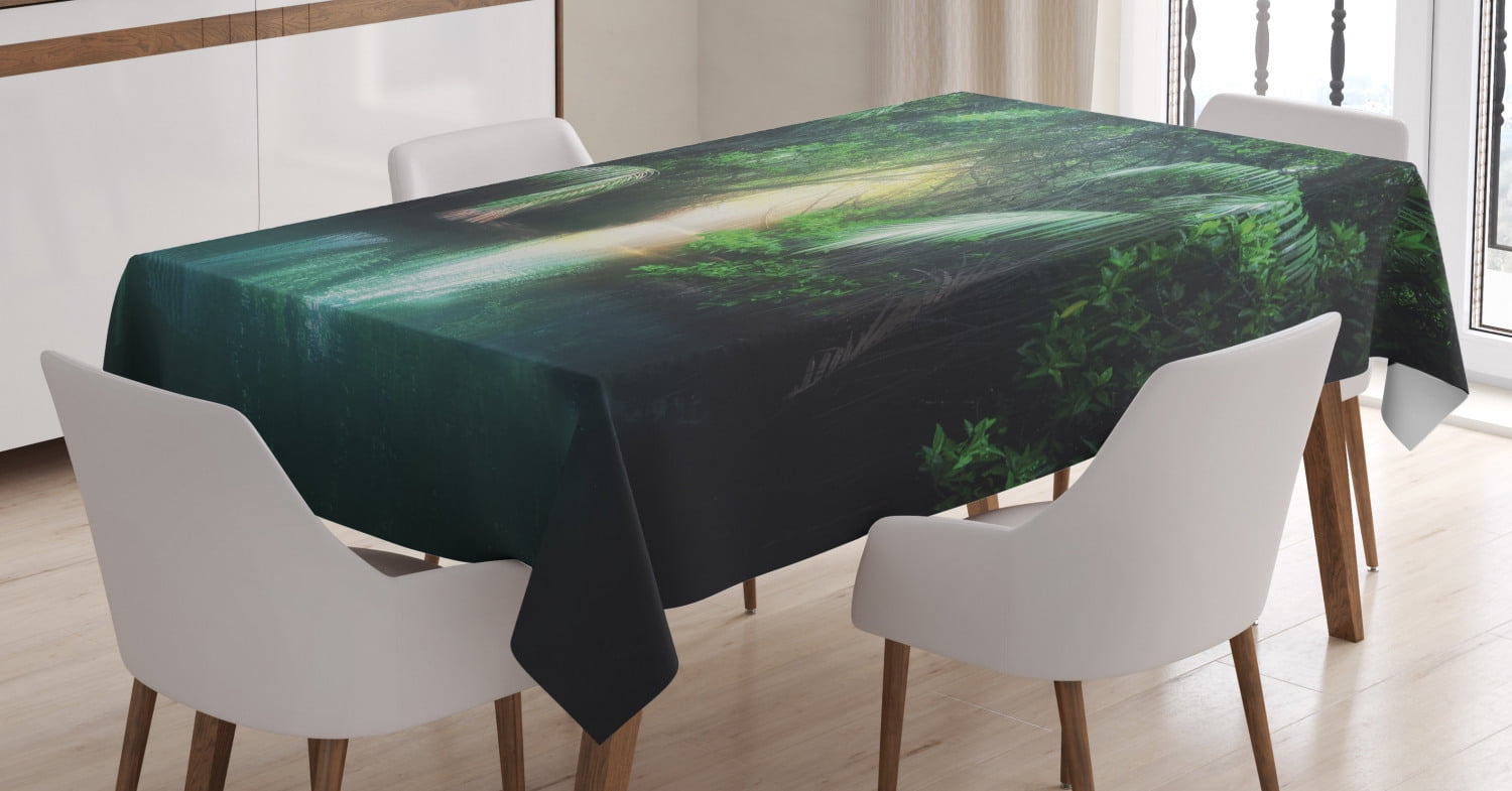 Ambesonne Jungle Tablecloth Rectangular Table Cover, Mangrove ...