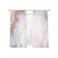 Abstract Marble Stone Texture Chiffon Sheer Curtains 63 Inches Long ...