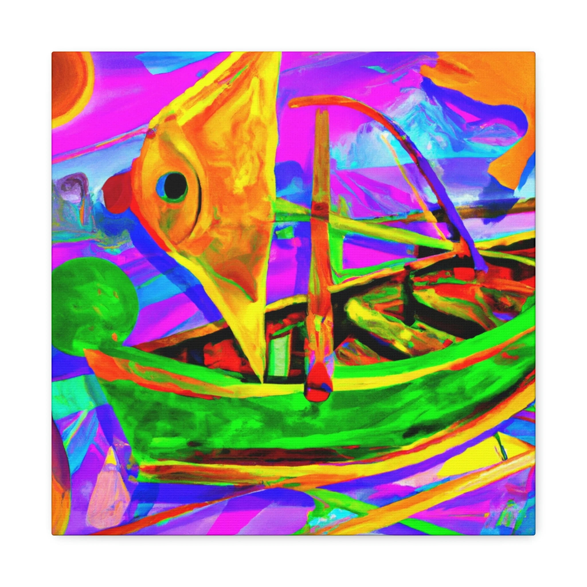 Fishing Boat Adrift. - Canvas - Walmart.com
