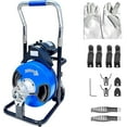 Drain Cleaner Machine Electric Drain Auger Cleaning 100FT x 1/2 In W/ 4 ...