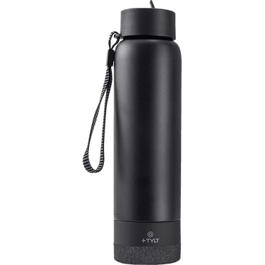 B-Iconic Portable Rechargeable Wireless BT Water Bottle Speaker, Black ...
