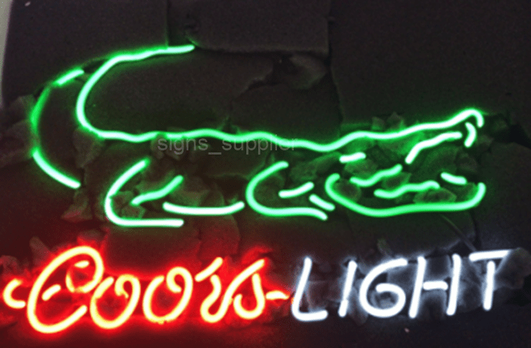 Queen Sense 17"x14" Coor Light Alligator Crocodile Neon Sign Man Cave ...
