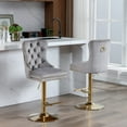 Modern Thick Round Swivel Bar Stool Chair with Golden Base Adjustable ...