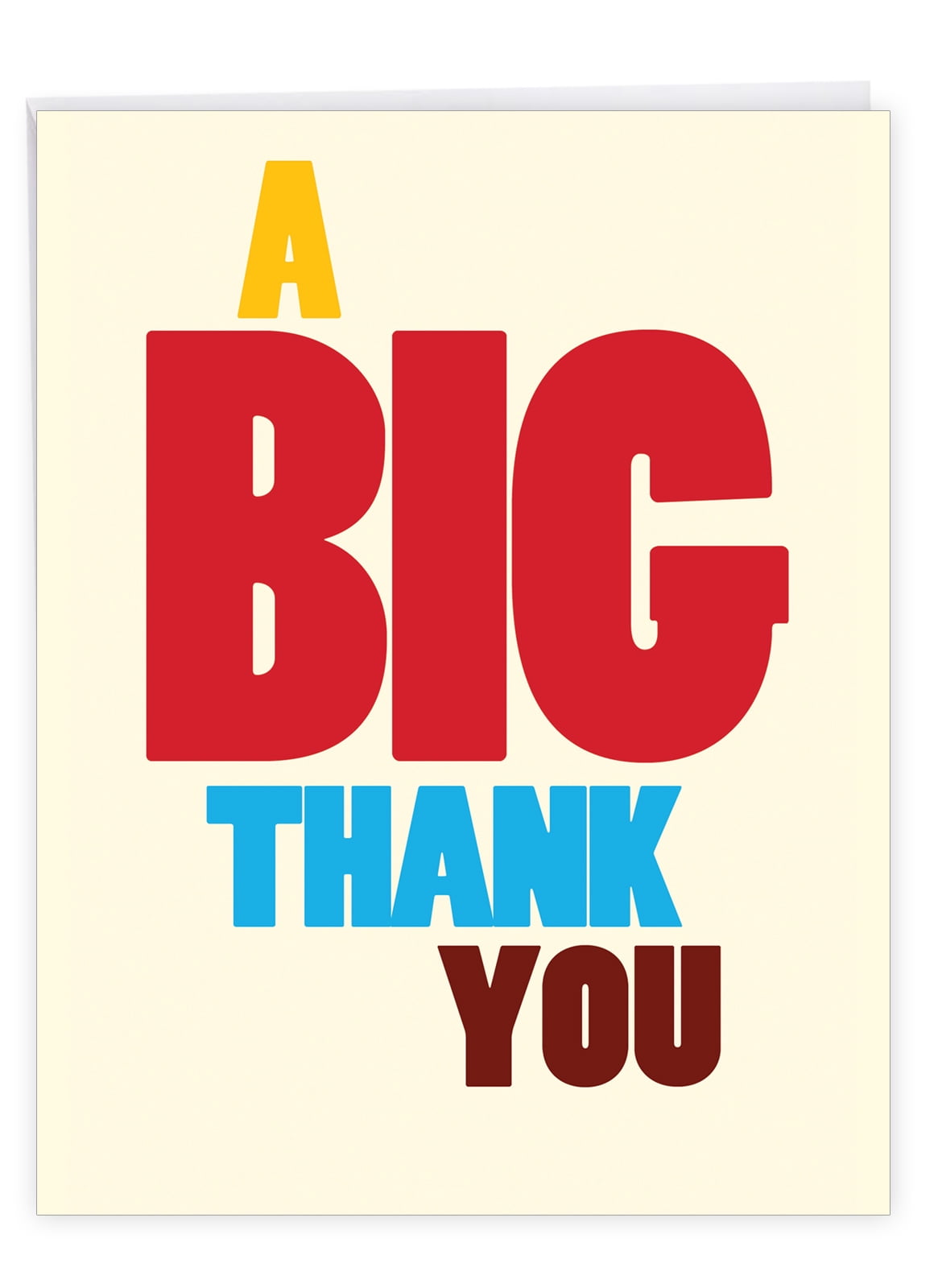 1 Large Funny Thank You Greeting Card (8.5 x 11 Inch) - Big Thank You ...