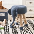 Animal Shaped Accent Stool Premium Polyester Upholstered Pine Wood ...