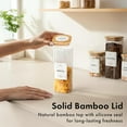 Square Glass Food Storage Jars 12-Pack, Bamboo Lids, Airtight Stackable ...