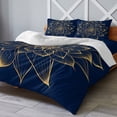 4 Piece Duvet Cover Set Queen, Abstract Golden Floral Art Soft ...