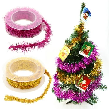 16 Feet Christmas Foil Tinsel Garland for Christmas Tree Holiday Walll ...