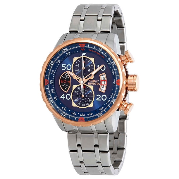 Invicta - Invicta Men's 17203 Aviator Blue Dial Stainless Steel ...