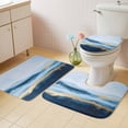 Abstract Marble Texture Bathroom Rugs Set Gradient Green Gold Forest ...